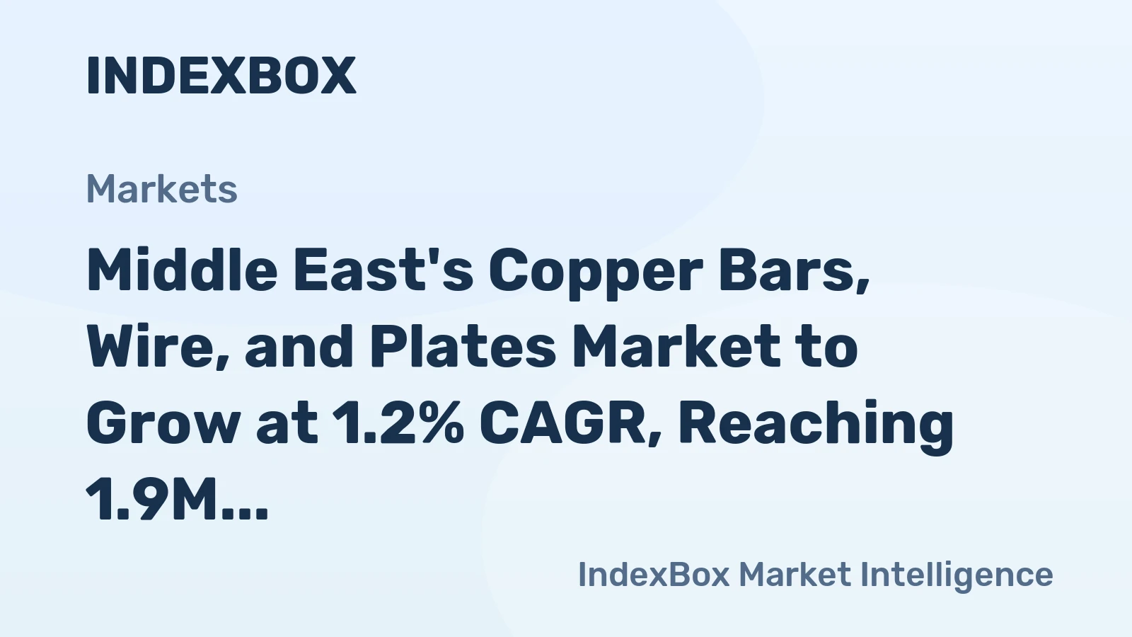 Middle East's Copper Bars, Wire, and Plates Market to Grow at 1.2% CAGR, Reaching 1.9M Tons by 2035