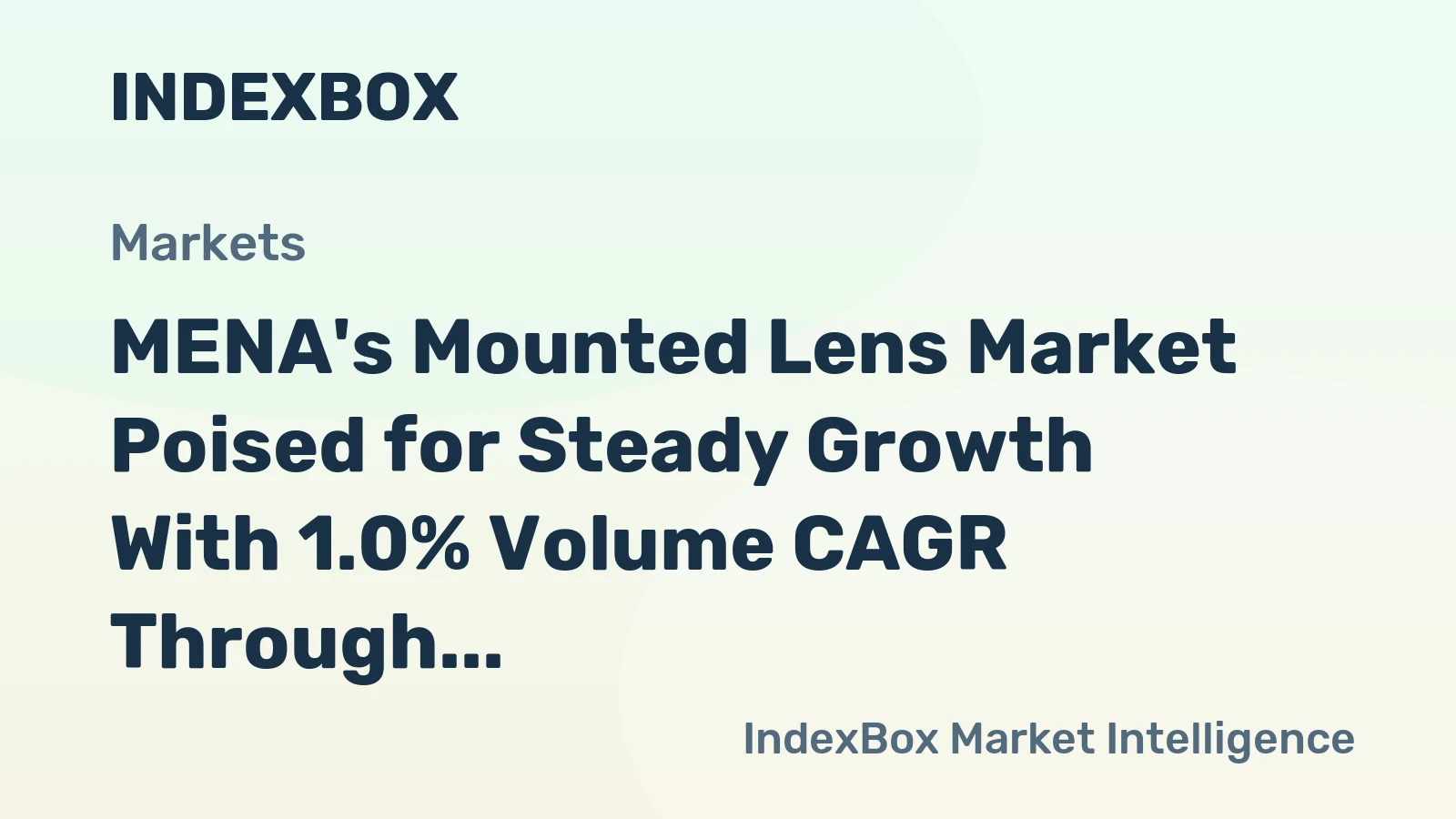 MENA's Mounted Lens Market Poised for Steady Growth With 1.0% Volume CAGR Through 2035