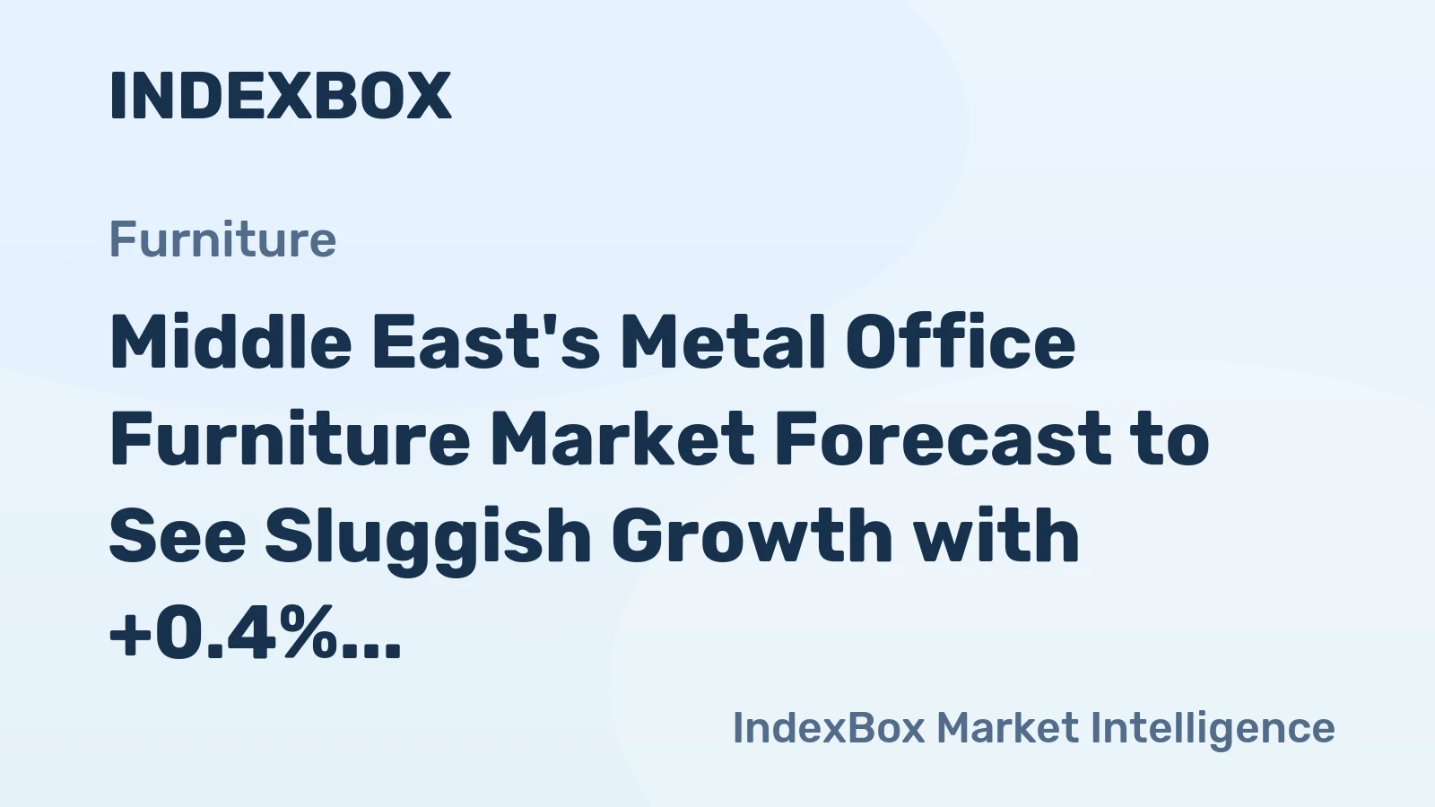 Middle East's Metal Office Furniture Market Forecast to See Sluggish Growth with +0.4% Volume CAGR