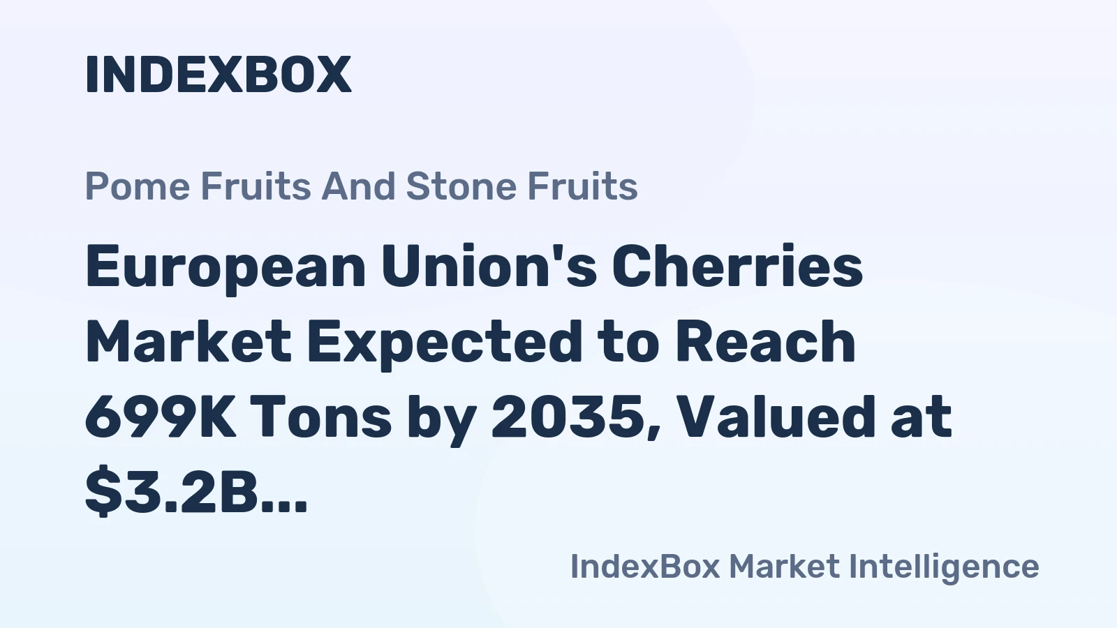 European Union's Cherries Market Expected to Reach 699K Tons by 2035, Valued at $3.2B