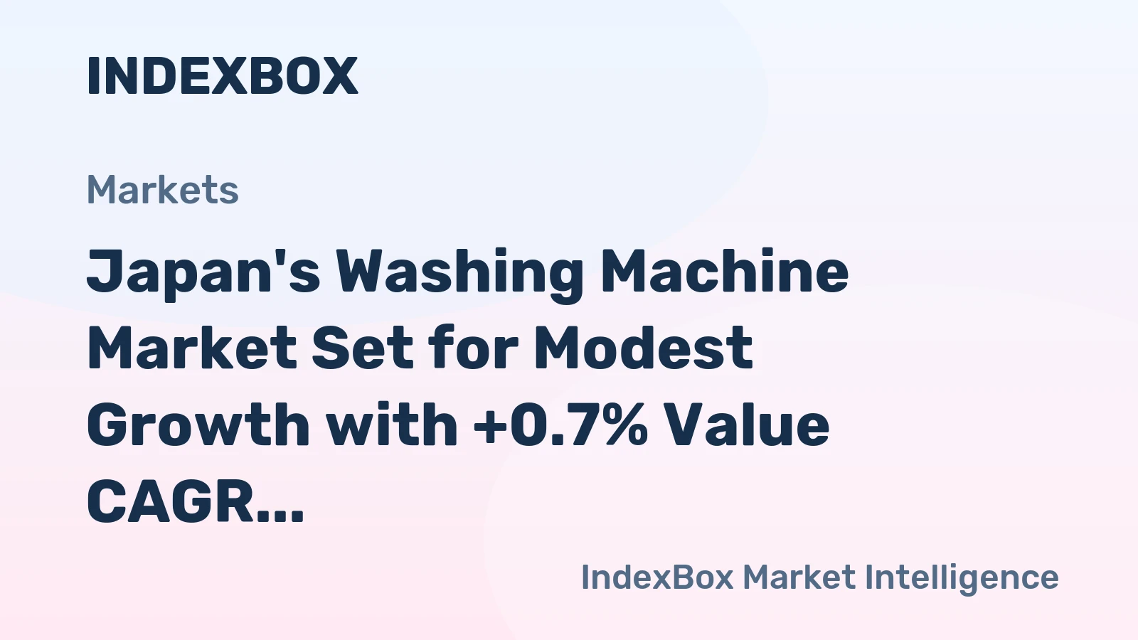 Japan's Washing Machine Market Set for Modest Growth with +0.7% Value CAGR Through 2035