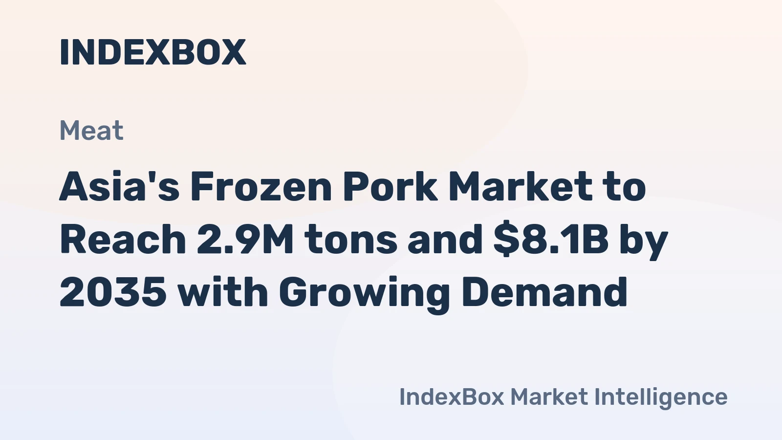 Asia's Frozen Pork Market to Reach 2.9M tons and $8.1B by 2035 with Growing Demand
