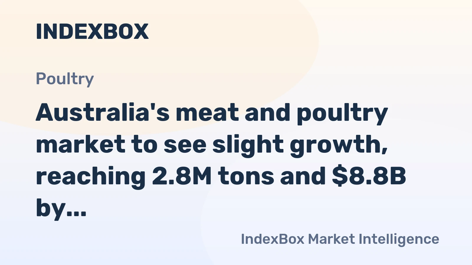 Australia's meat and poultry market to see slight growth, reaching 2.8M tons and $8.8B by 2035