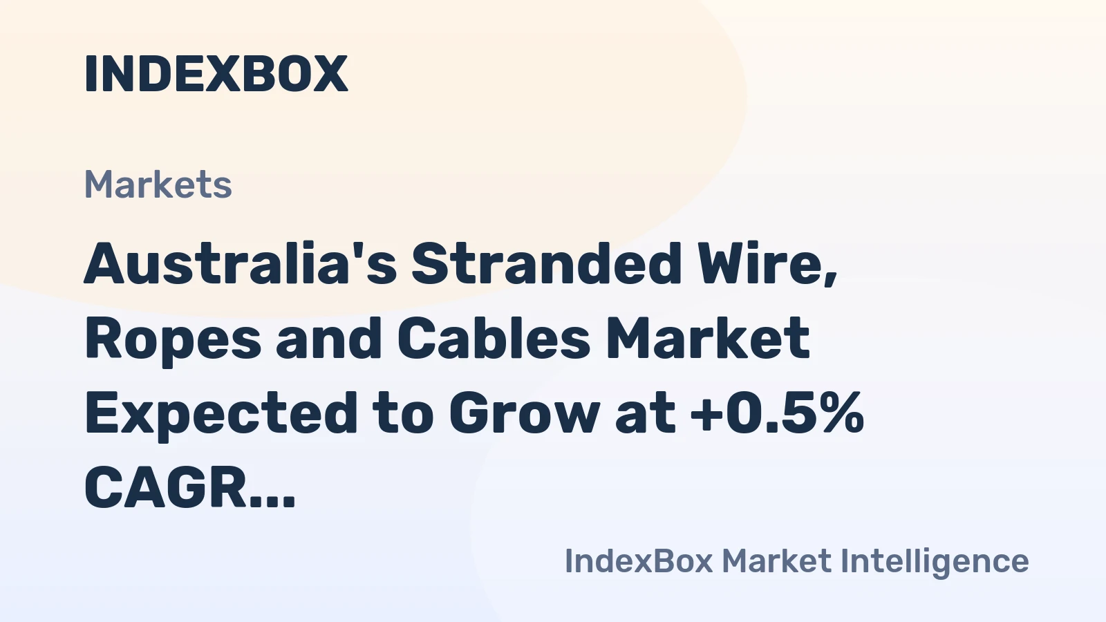 Australia's Stranded Wire, Ropes and Cables Market Expected to Grow at +0.5% CAGR, Reaching $192M by 2035