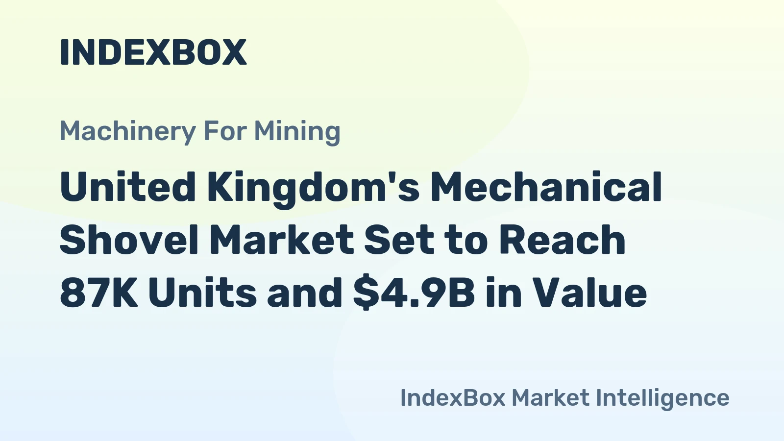 United Kingdom's Mechanical Shovel Market Set to Reach 87K Units and $4.9B in Value