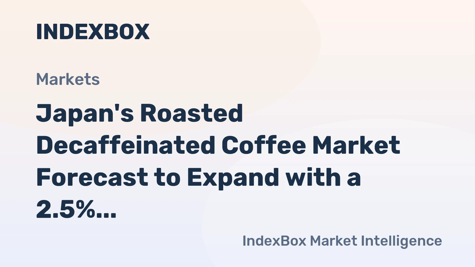 Japan's Roasted Decaffeinated Coffee Market Forecast to Expand with a 2.5% CAGR