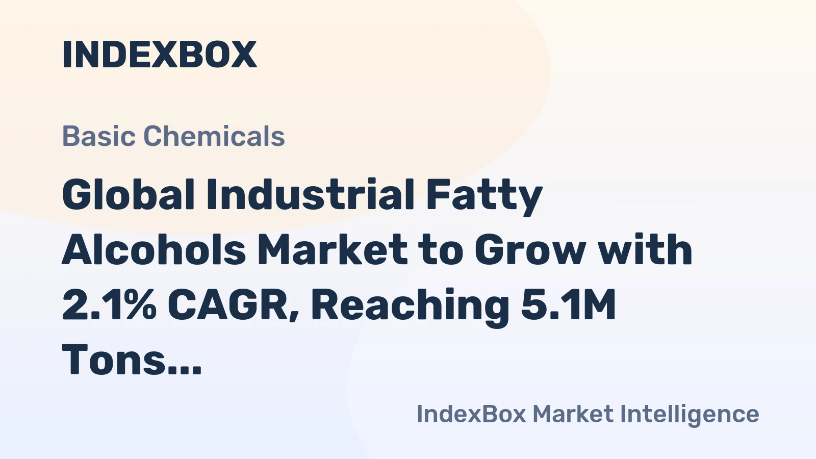 Global Industrial Fatty Alcohols Market to Grow with 2.1% CAGR, Reaching 5.1M Tons by 2035