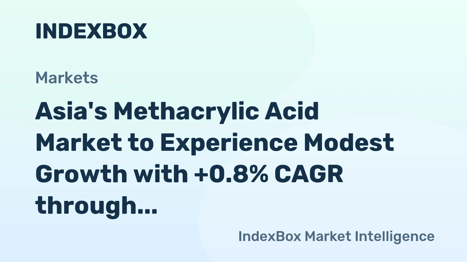 Asia's Methacrylic Acid Market to Experience Modest Growth with +0.8% CAGR through 2035