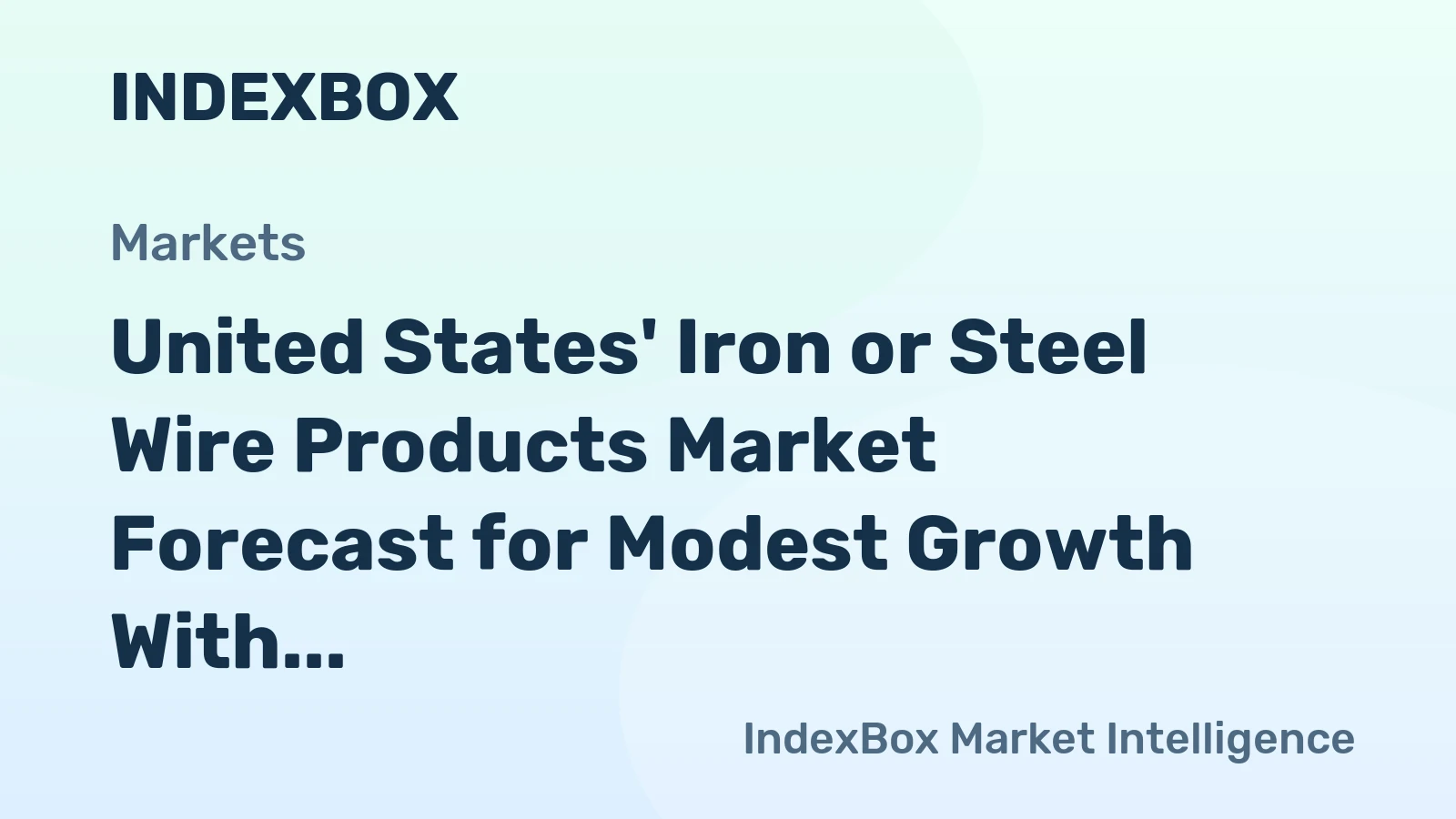 United States' Iron or Steel Wire Products Market Forecast for Modest Growth With a 1.1% CAGR
