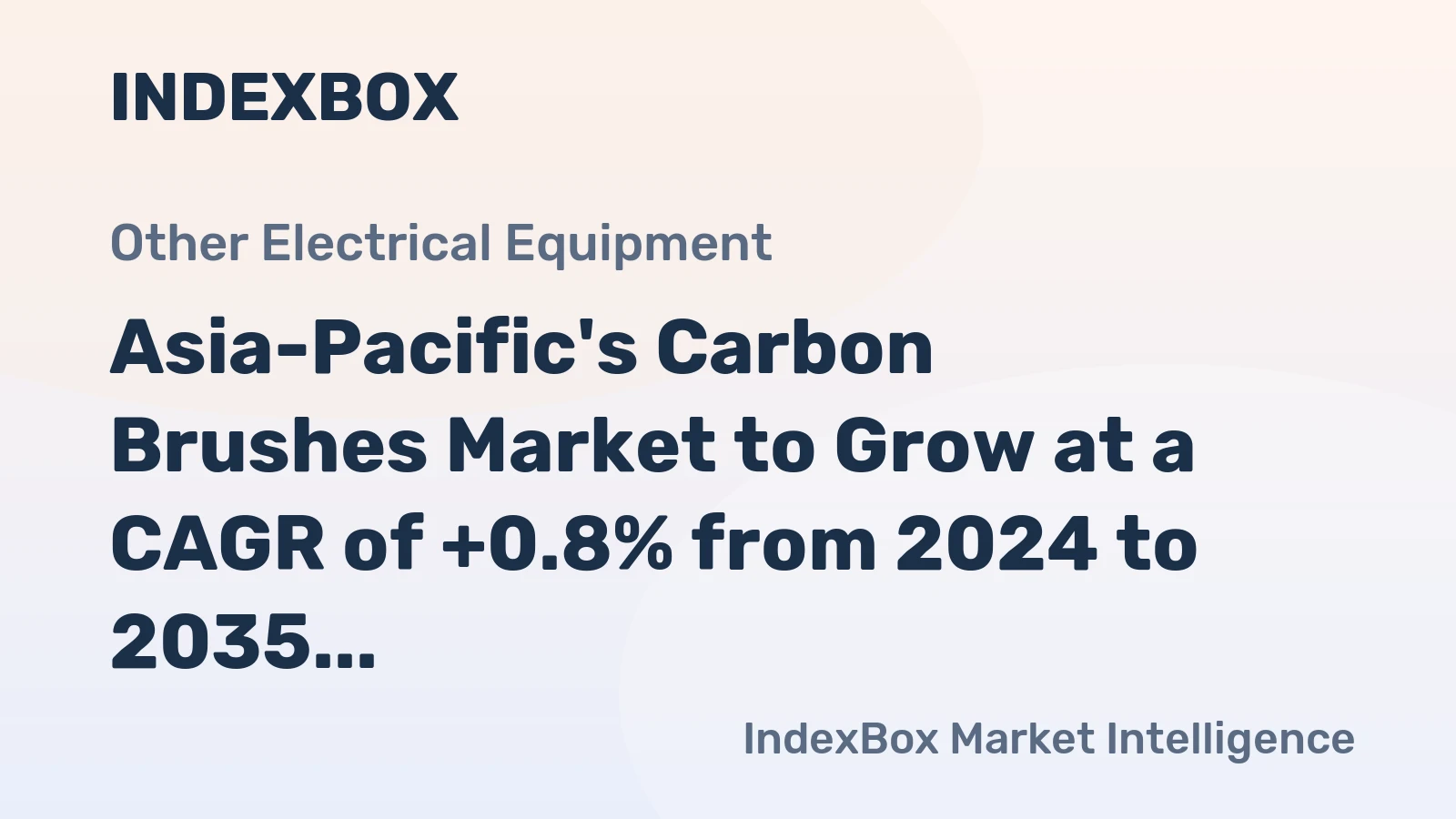 Asia-Pacific's Carbon Brushes Market to Grow at a CAGR of +0.8% from 2024 to 2035, Reaching 38K tons