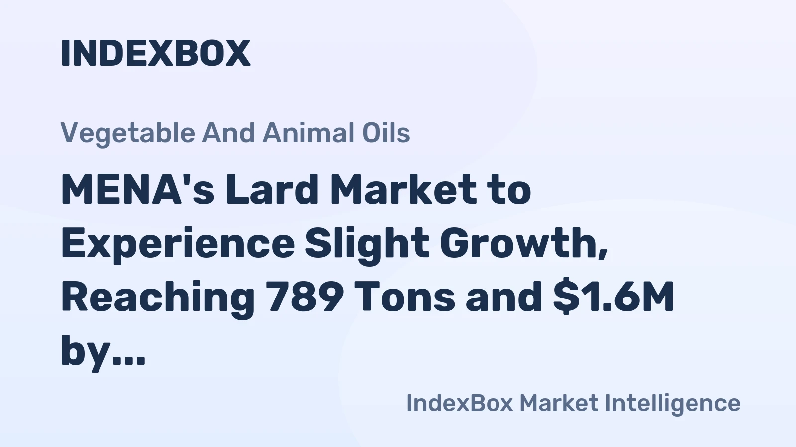 MENA's Lard Market to Experience Slight Growth, Reaching 789 Tons and $1.6M by 2035