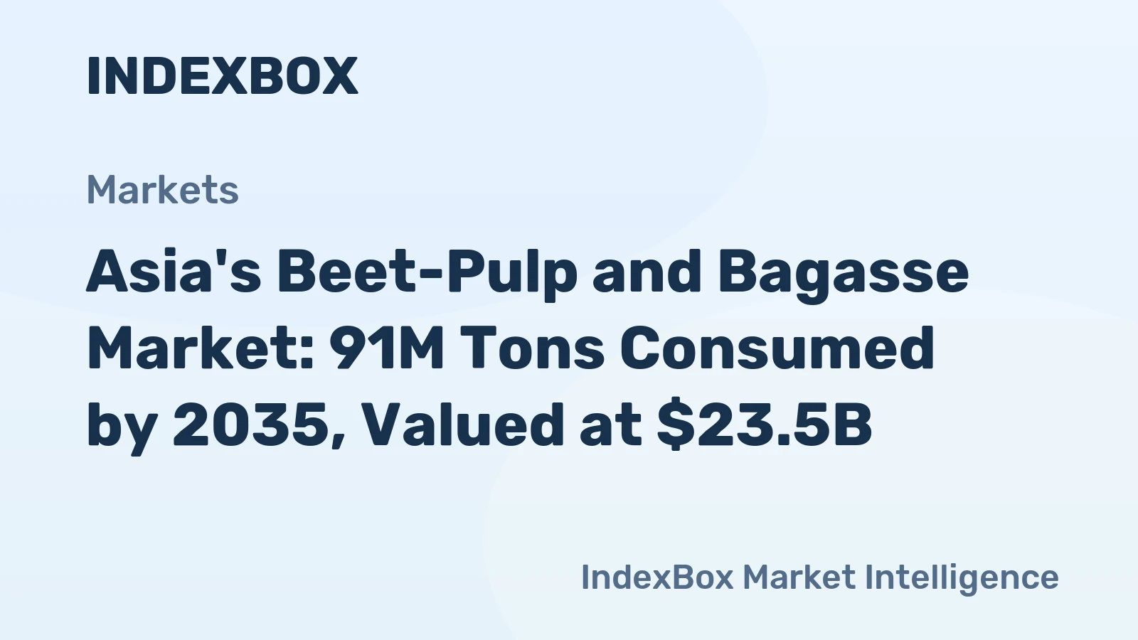 Asia's Beet-Pulp and Bagasse Market: 91M Tons Consumed by 2035, Valued at $23.5B