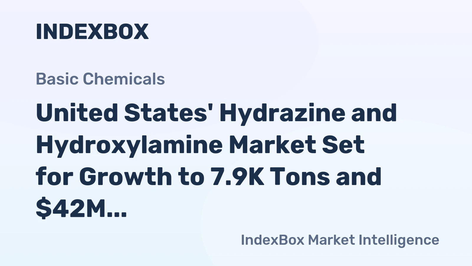 United States' Hydrazine and Hydroxylamine Market Set for Growth to 7.9K Tons and $42M After Recent Contraction