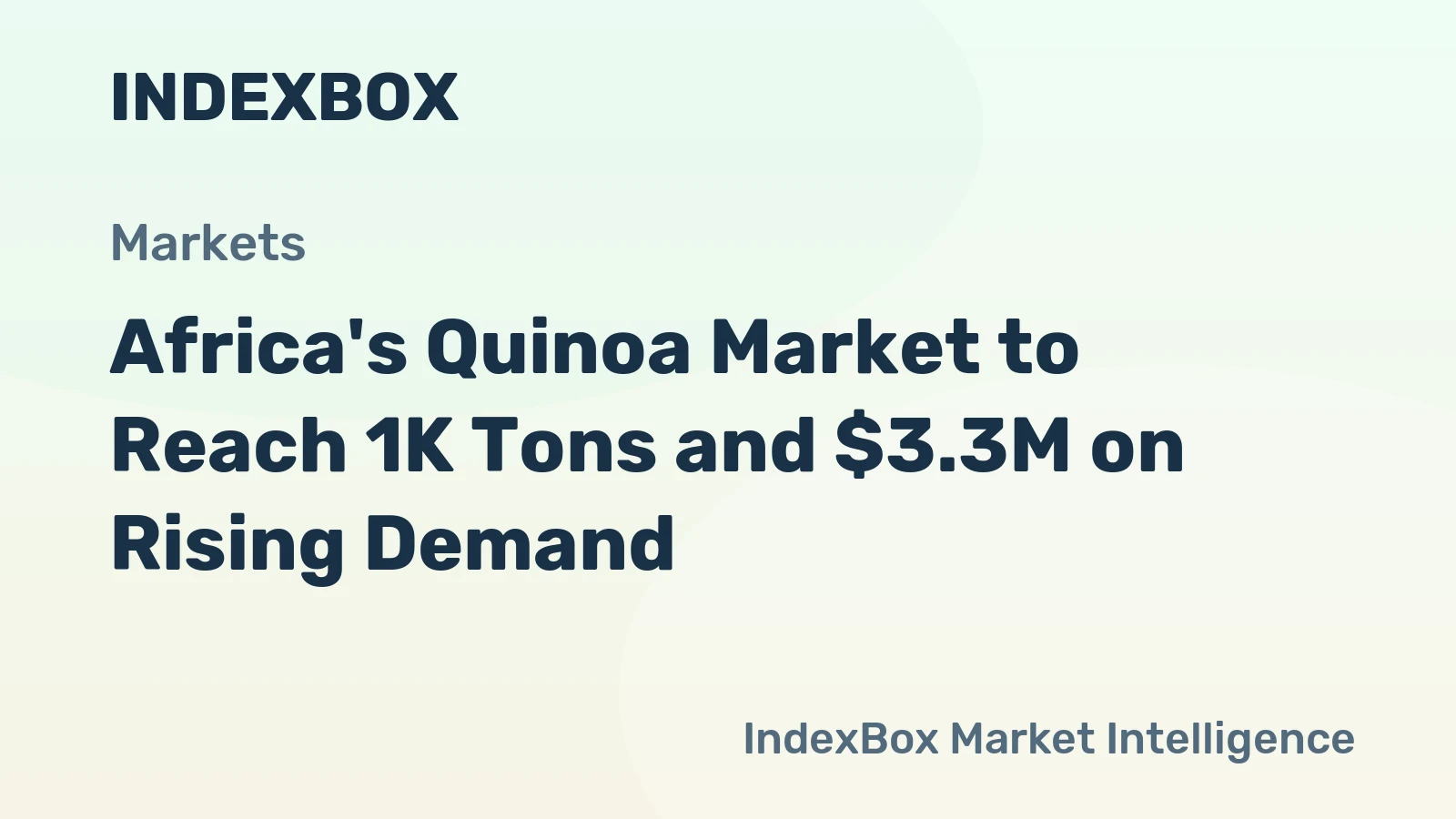 Africa's Quinoa Market to Reach 1K Tons and $3.3M on Rising Demand