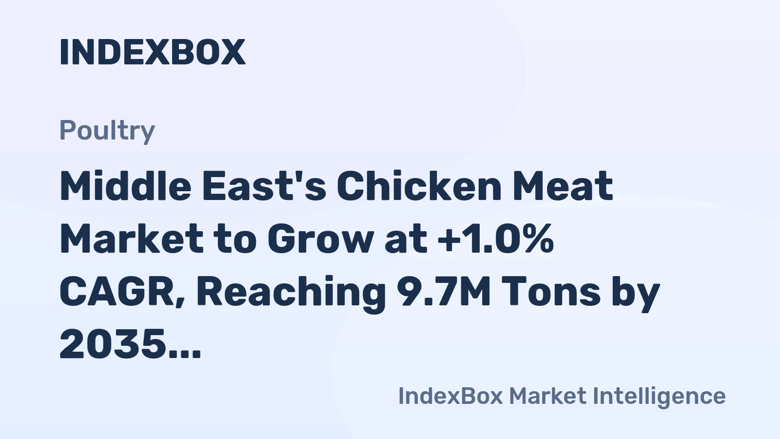 Middle East's Chicken Meat Market to Grow at +1.0% CAGR, Reaching 9.7M Tons by 2035