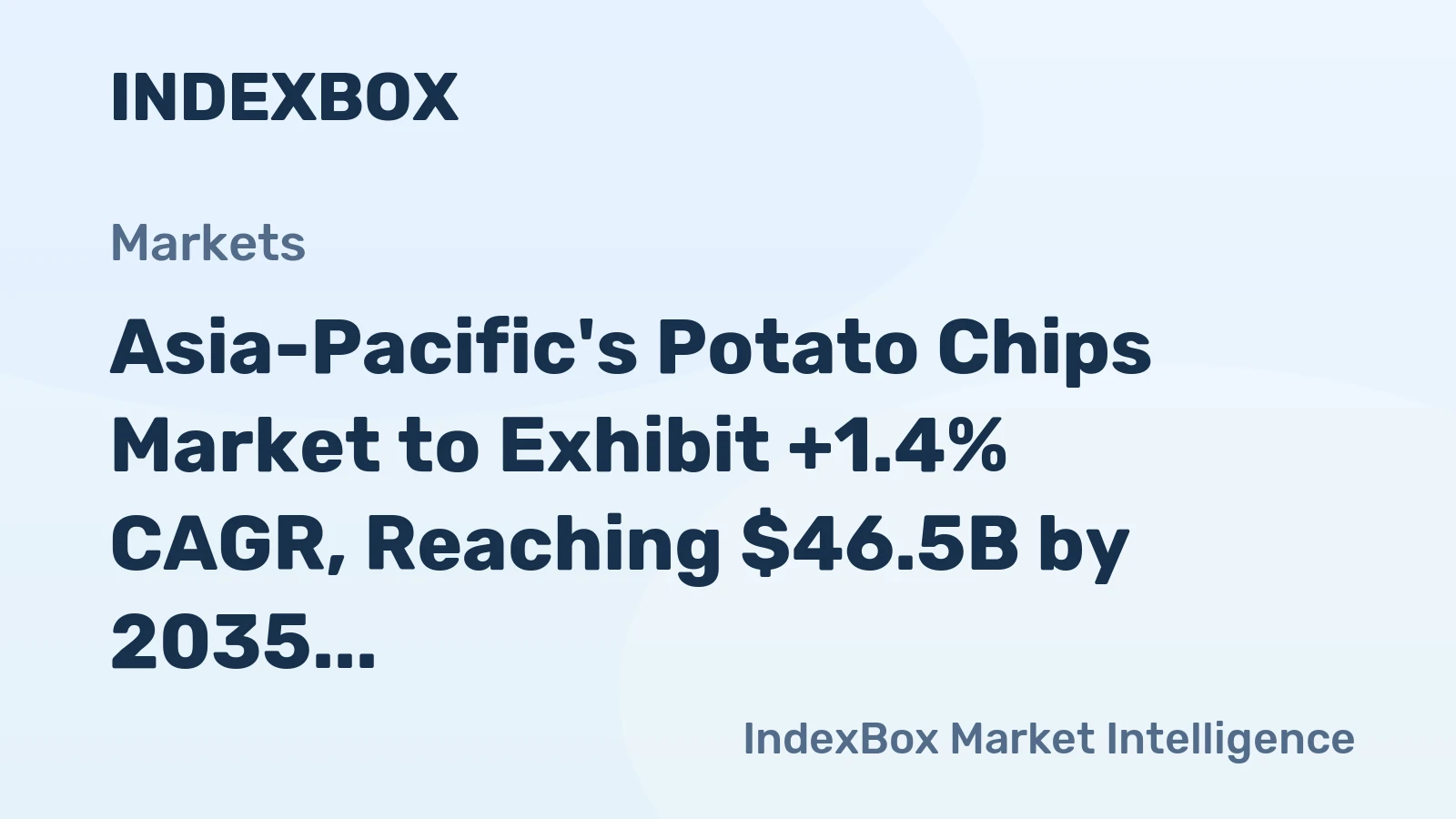Asia-Pacific's Potato Chips Market to Exhibit +1.4% CAGR, Reaching $46.5B by 2035