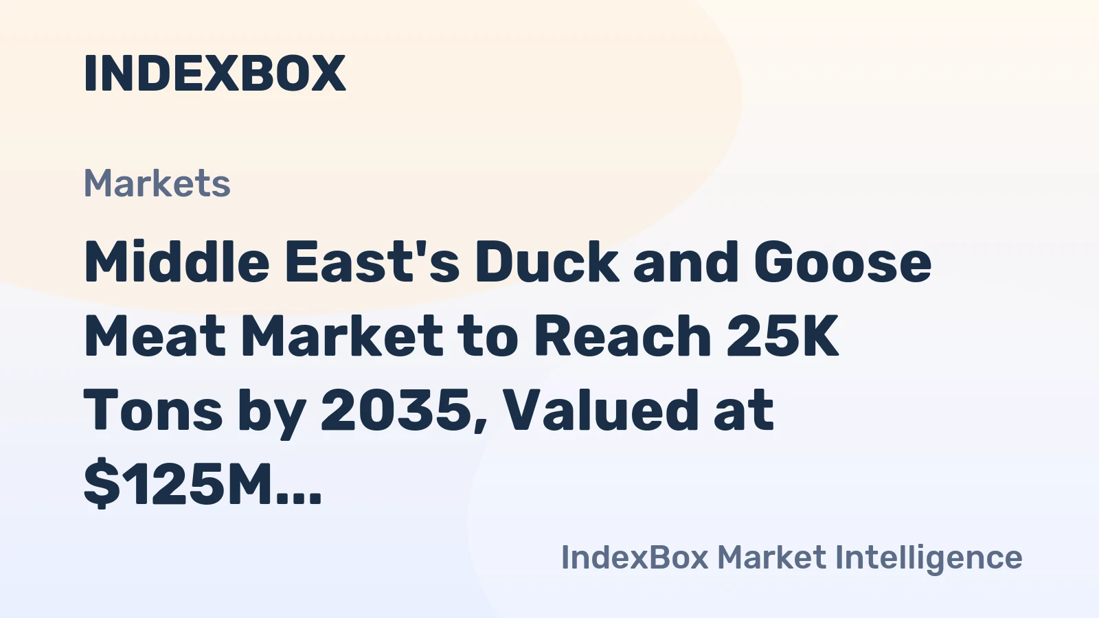 Middle East's Duck and Goose Meat Market to Reach 25K Tons by 2035, Valued at $125M