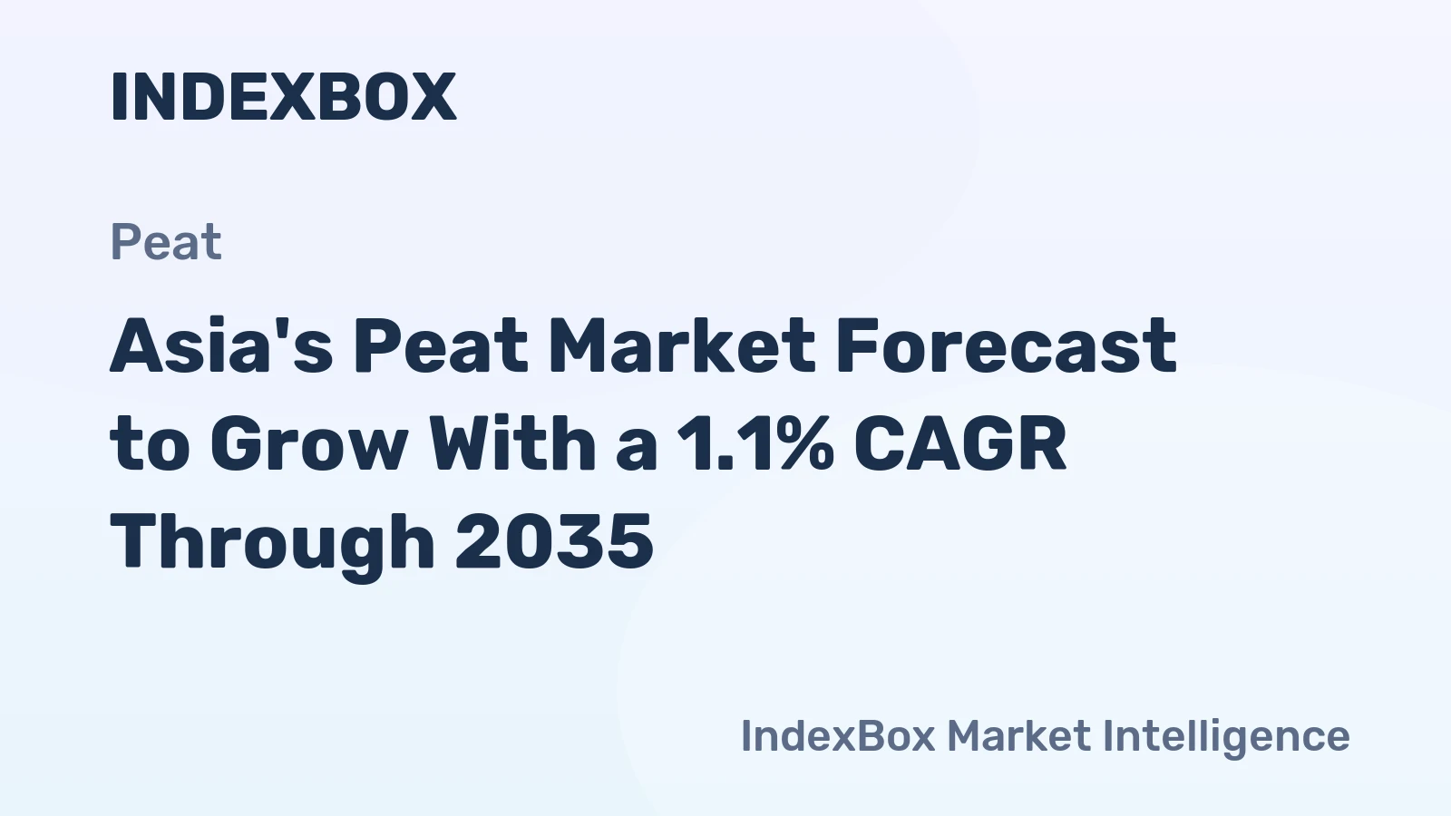 Asia's Peat Market Forecast to Grow With a 1.1% CAGR Through 2035