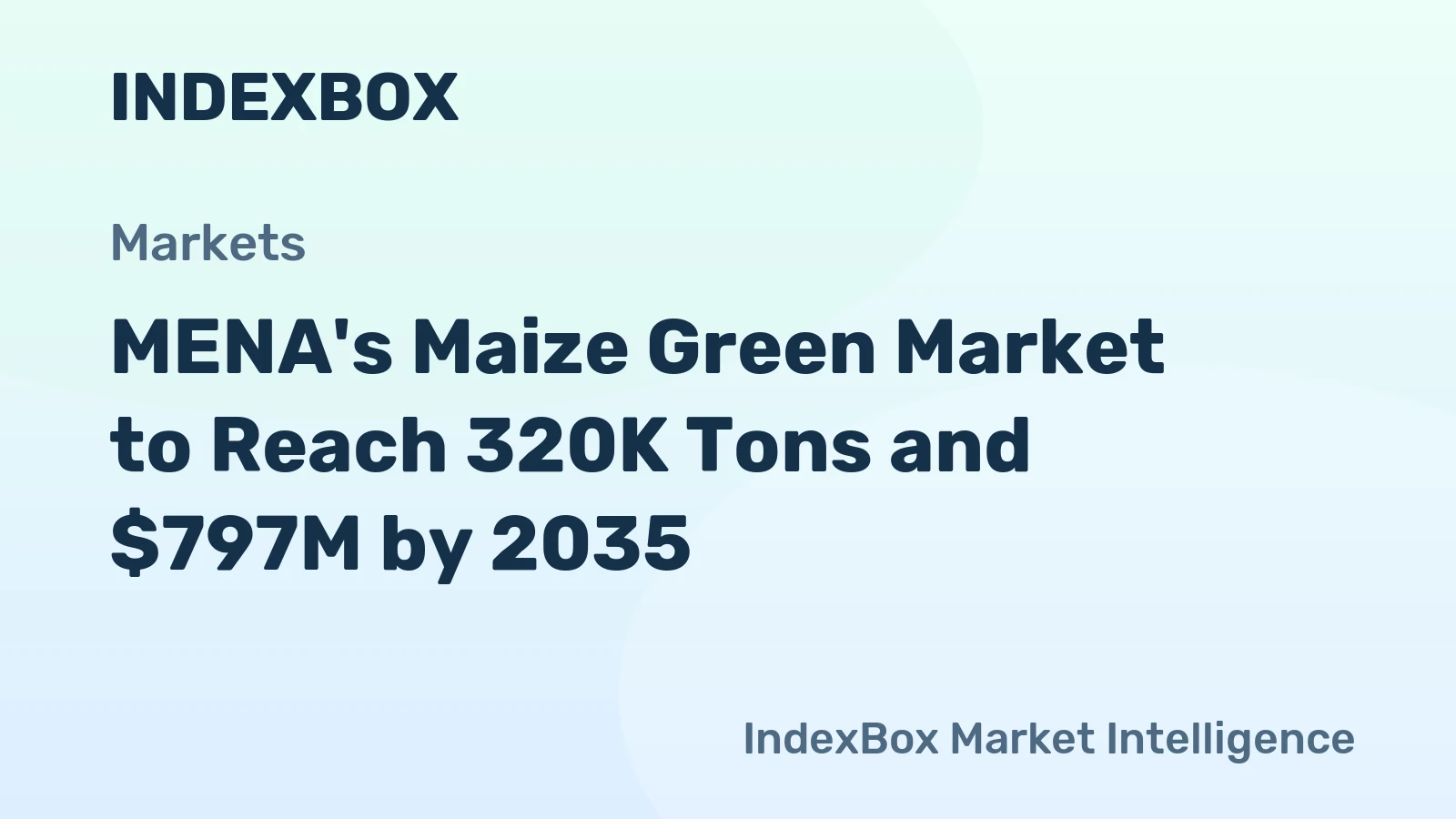MENA's Maize Green Market to Reach 320K Tons and $797M by 2035