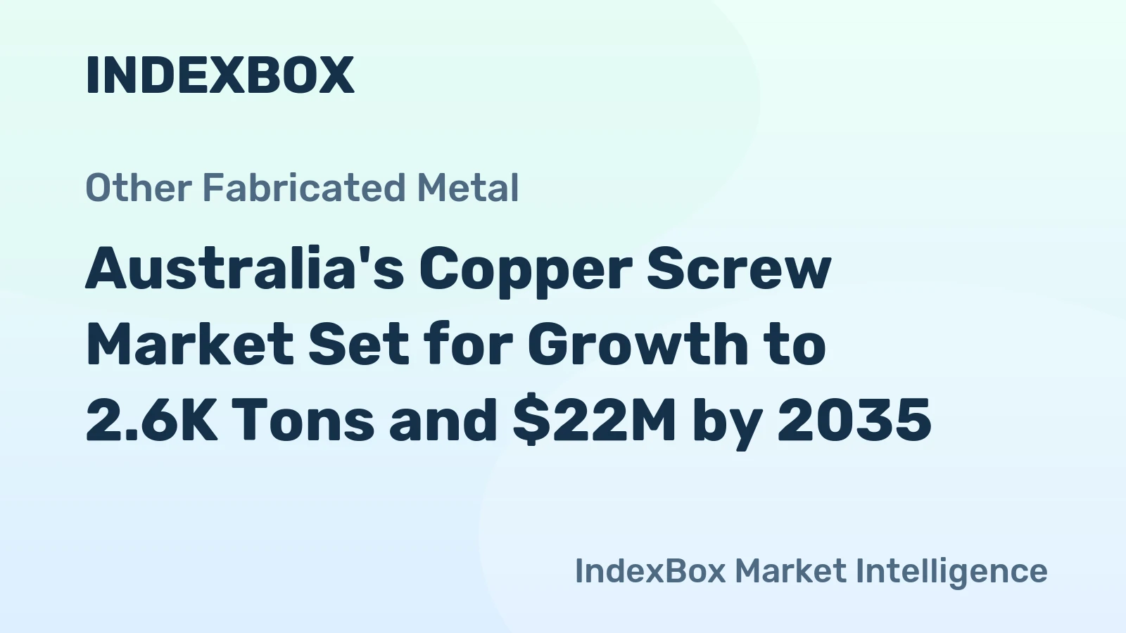 Australia's Copper Screw Market Set for Growth to 2.6K Tons and $22M by 2035