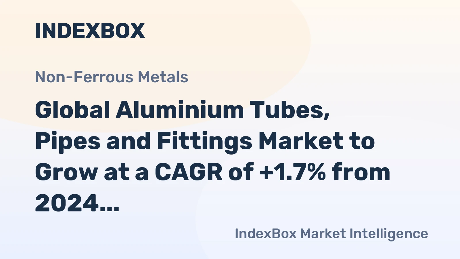 Global Aluminium Tubes, Pipes and Fittings Market to Grow at a CAGR of +1.7% from 2024 to 2035