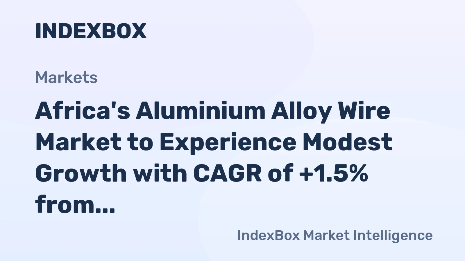 Africa's Aluminium Alloy Wire Market to Experience Modest Growth with CAGR of +1.5% from 2024 to 2035