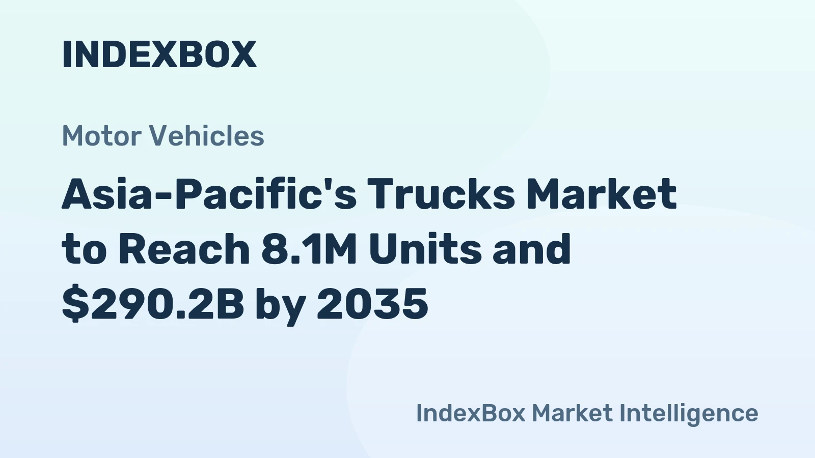 Asia-Pacific's Trucks Market to Reach 8.1M Units and $290.2B by 2035