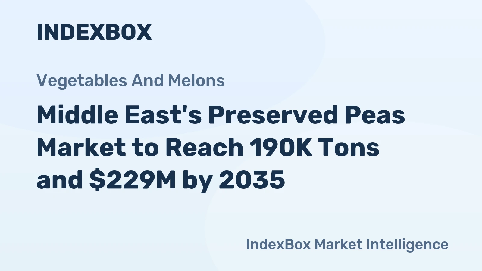 Middle East's Preserved Peas Market to Reach 190K Tons and $229M by 2035