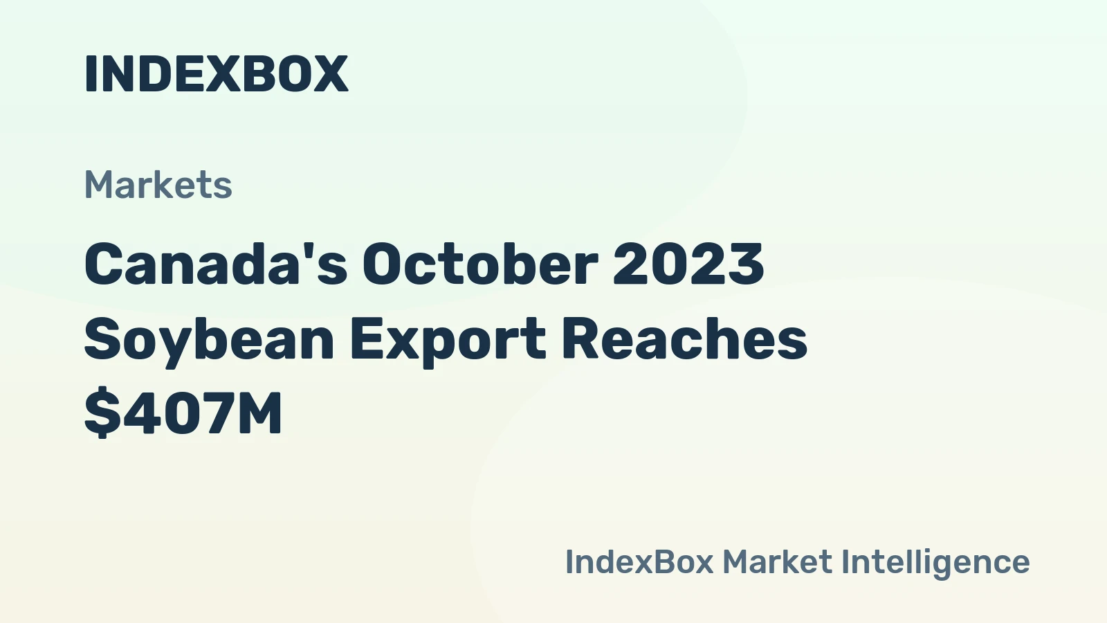 Canada's October 2023 Soybean Export Reaches $407M