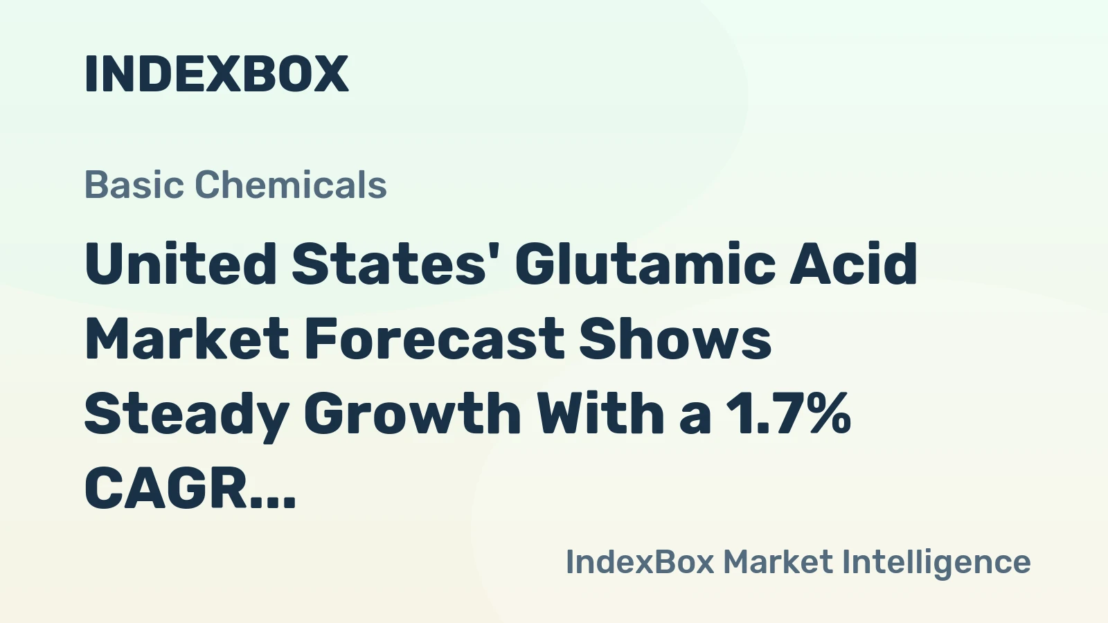 United States' Glutamic Acid Market Forecast Shows Steady Growth With a 1.7% CAGR in Value