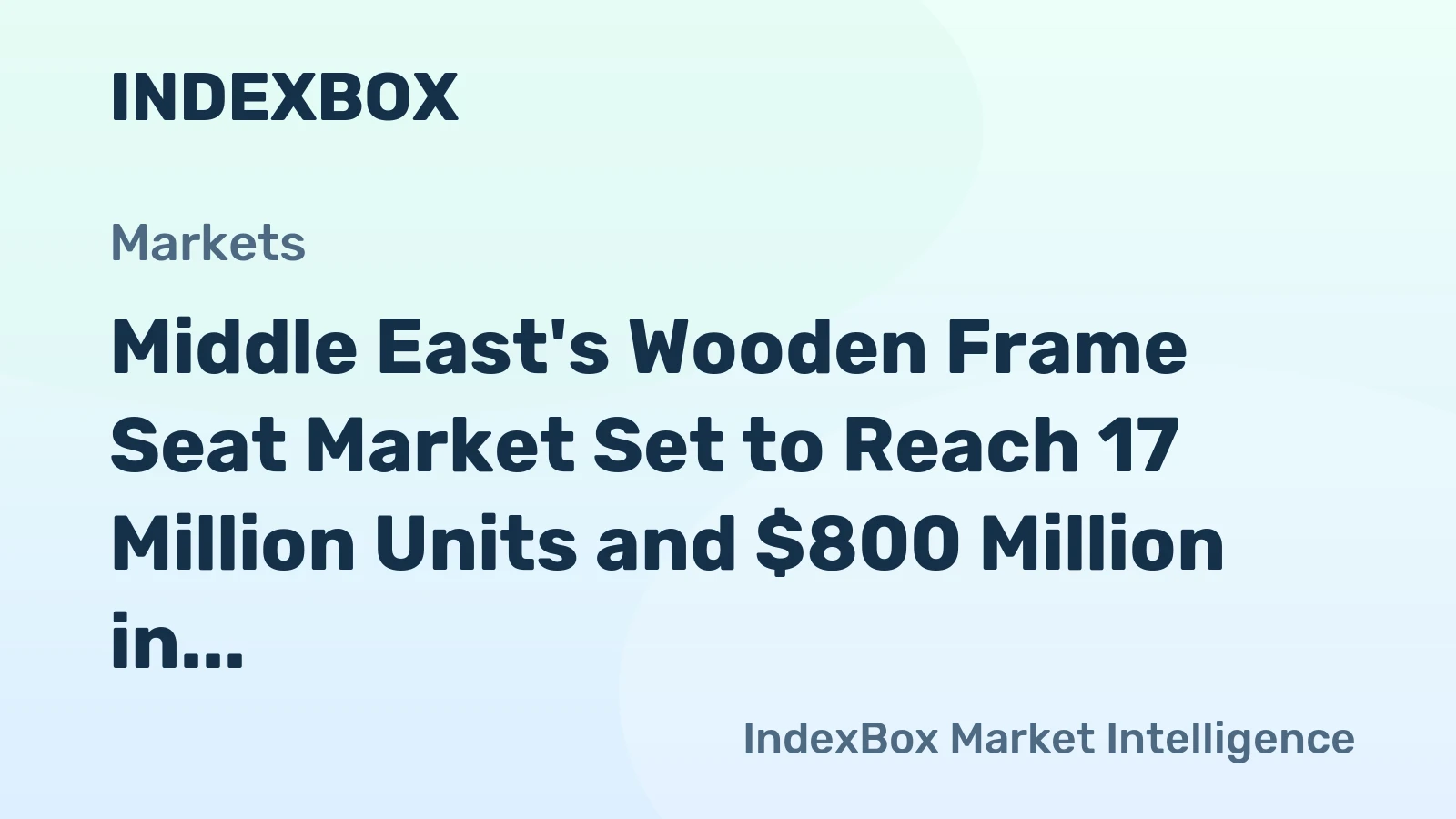 Middle East's Wooden Frame Seat Market Set to Reach 17 Million Units and $800 Million in Value