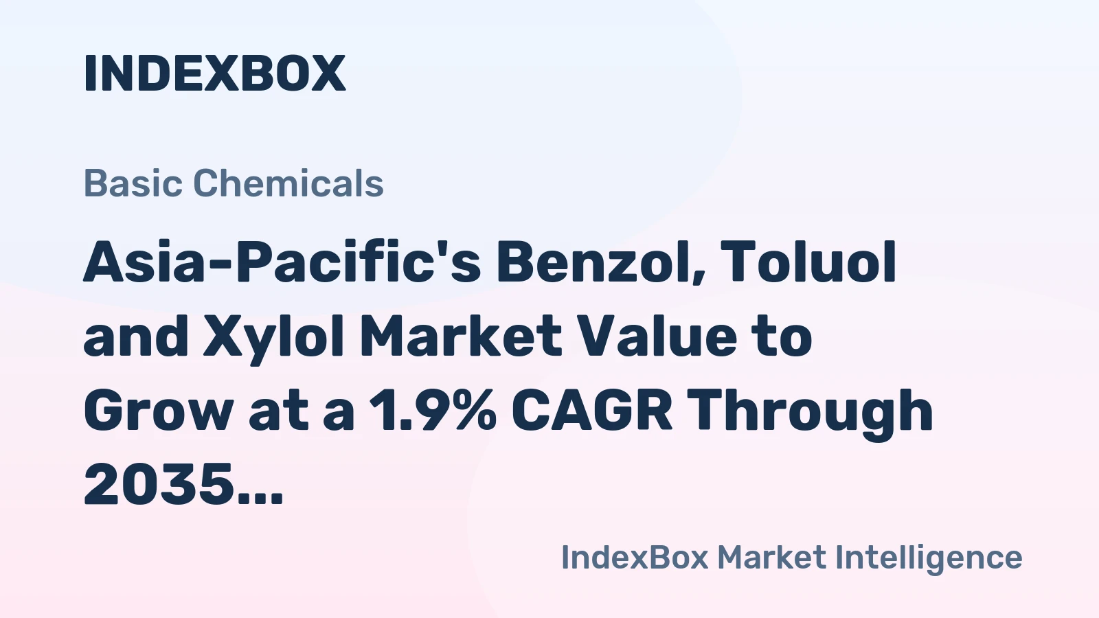 Asia-Pacific's Benzol, Toluol and Xylol Market Value to Grow at a 1.9% CAGR Through 2035