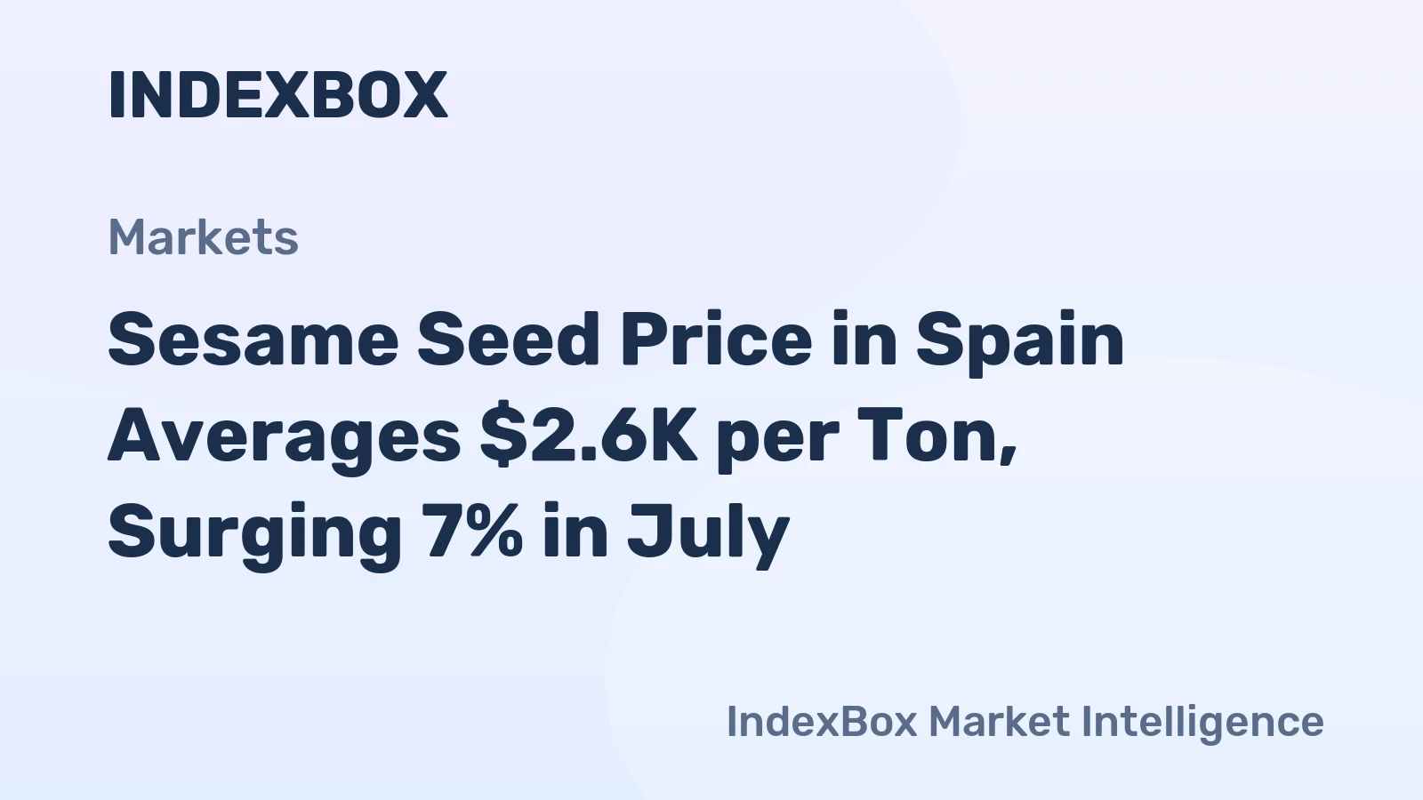 Sesame Seed Price in Spain Averages $2.6K per Ton, Surging 7% in July