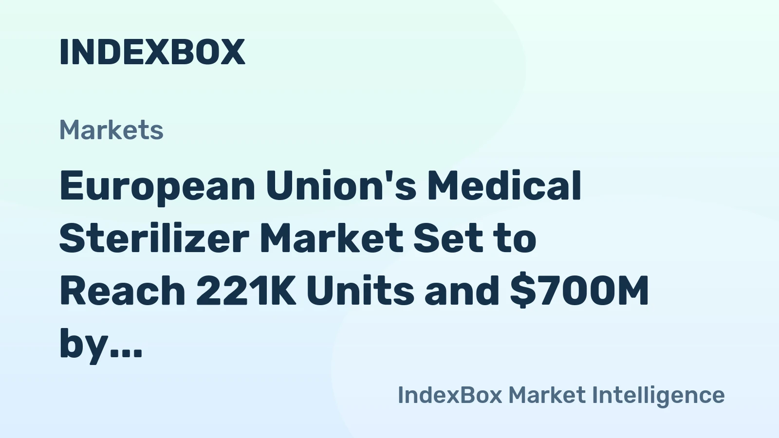 European Union's Medical Sterilizer Market Set to Reach 221K Units and $700M by 2035