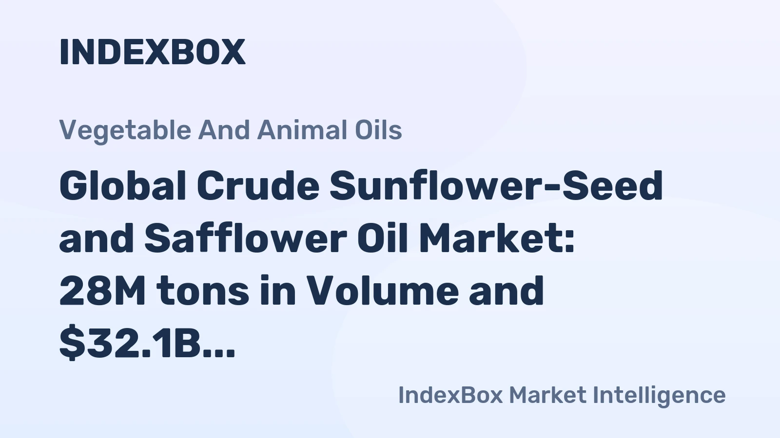 Global Crude Sunflower-Seed and Safflower Oil Market: 28M tons in Volume and $32.1B in Value Forecasted by 2035