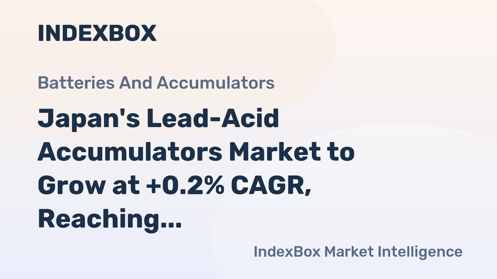 Japan's Lead-Acid Accumulators Market to Grow at +0.2% CAGR, Reaching 28M Units by 2035