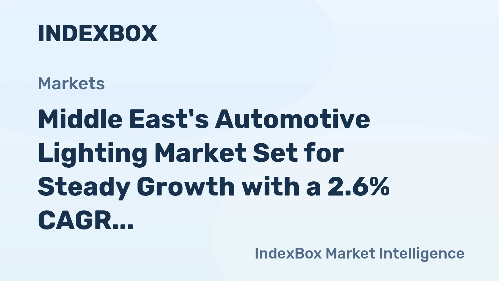 Middle East's Automotive Lighting Market Set for Steady Growth with a 2.6% CAGR