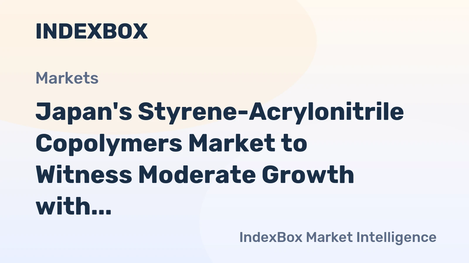 Japan's Styrene-Acrylonitrile Copolymers Market to Witness Moderate Growth with a CAGR of +2.7% Over the Next Decade