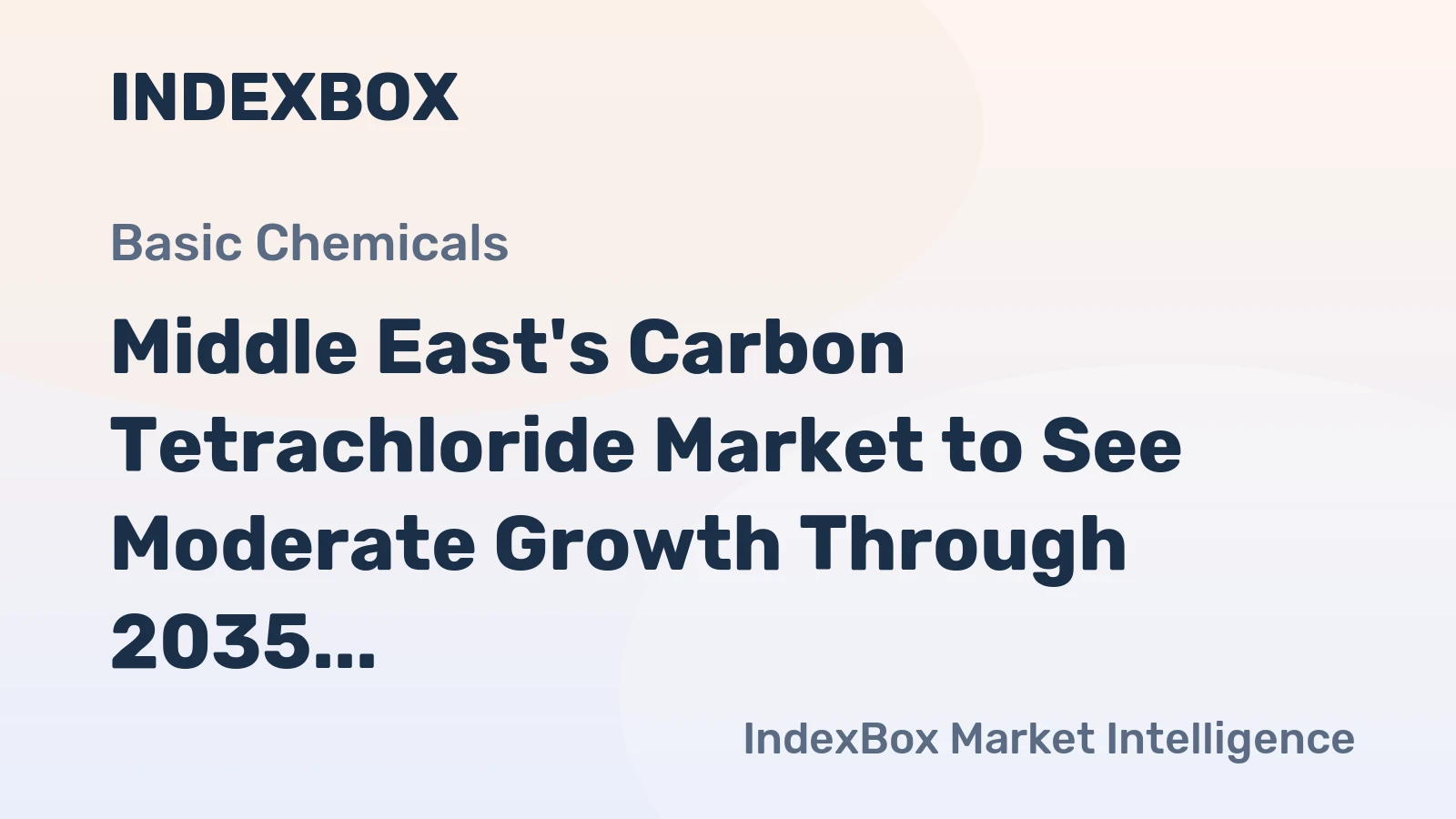 Middle East's Carbon Tetrachloride Market to See Moderate Growth Through 2035, with Volume Reaching 1.2K Tons and Value at $8.6M