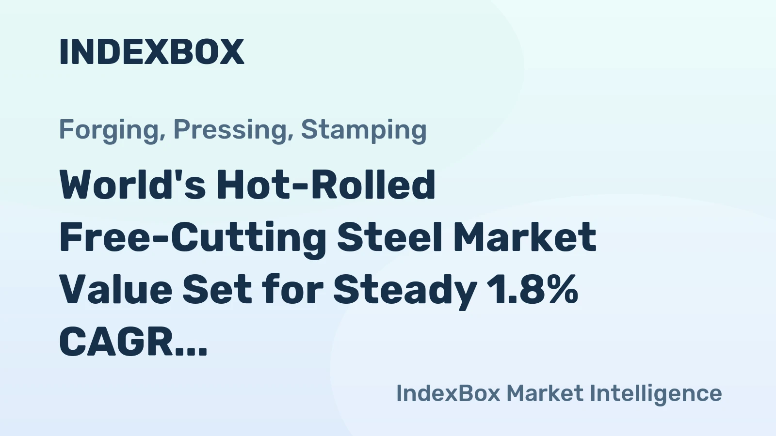 World's Hot-Rolled Free-Cutting Steel Market Value Set for Steady 1.8% CAGR Growth Through 2035