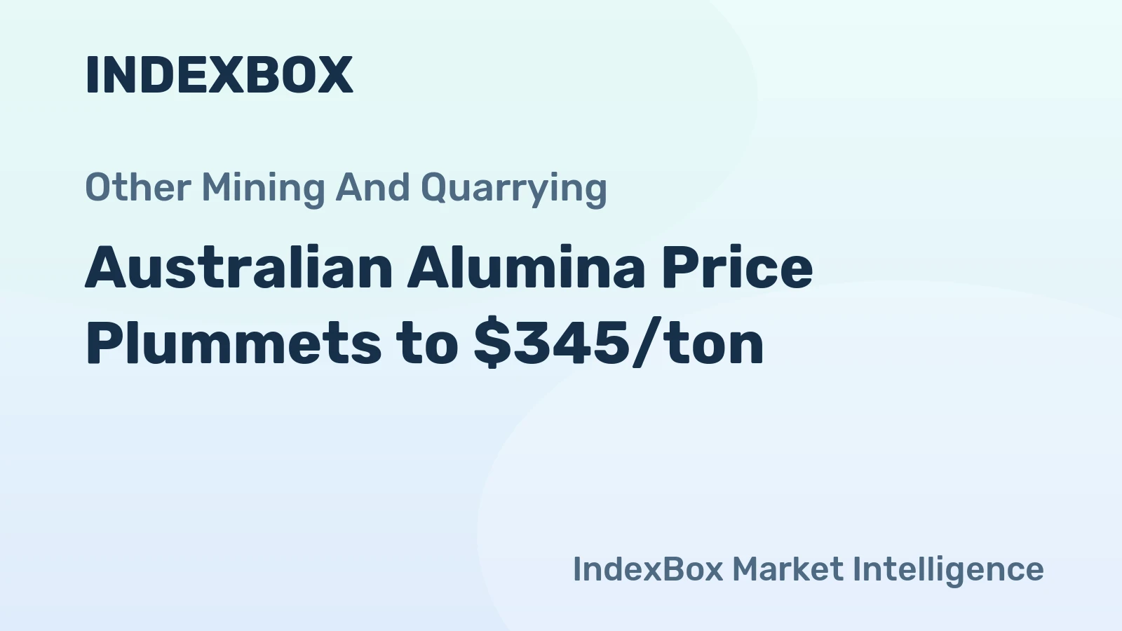 Australian Alumina Price Plummets to $345/ton