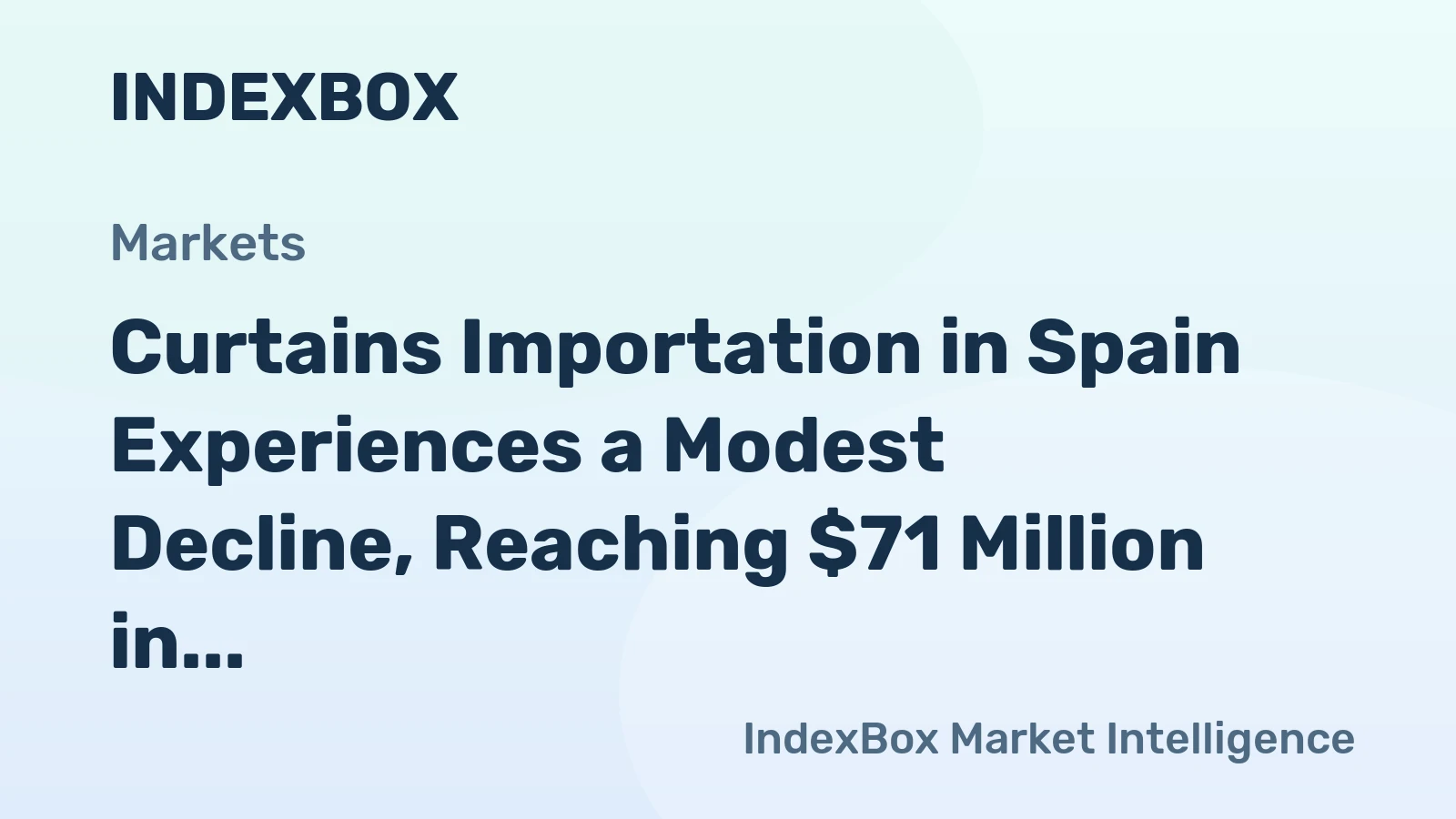 Curtains Importation in Spain Experiences a Modest Decline, Reaching $71 Million in 2023