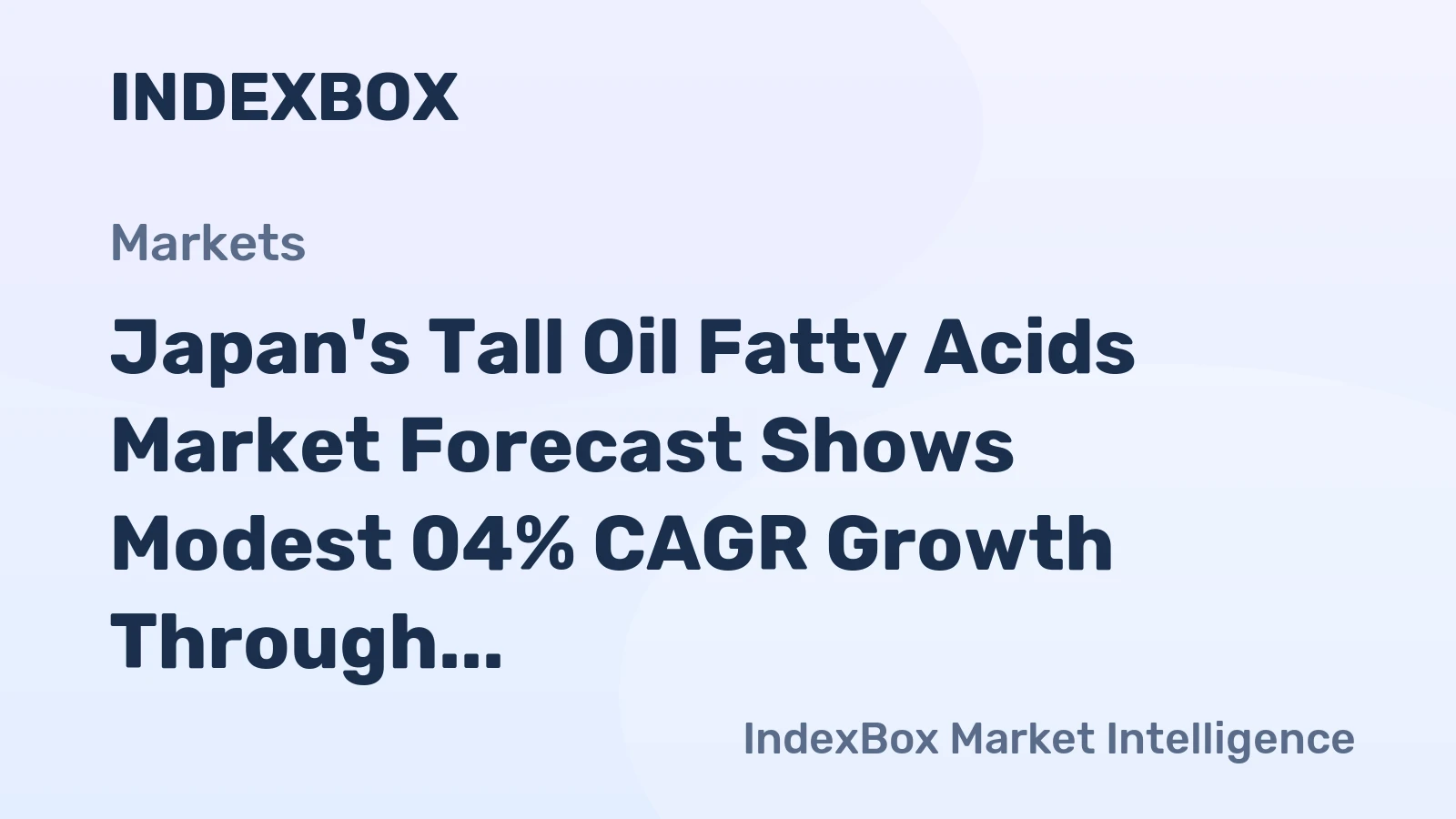Japan's Tall Oil Fatty Acids Market Forecast Shows Modest 04% CAGR Growth Through 2035