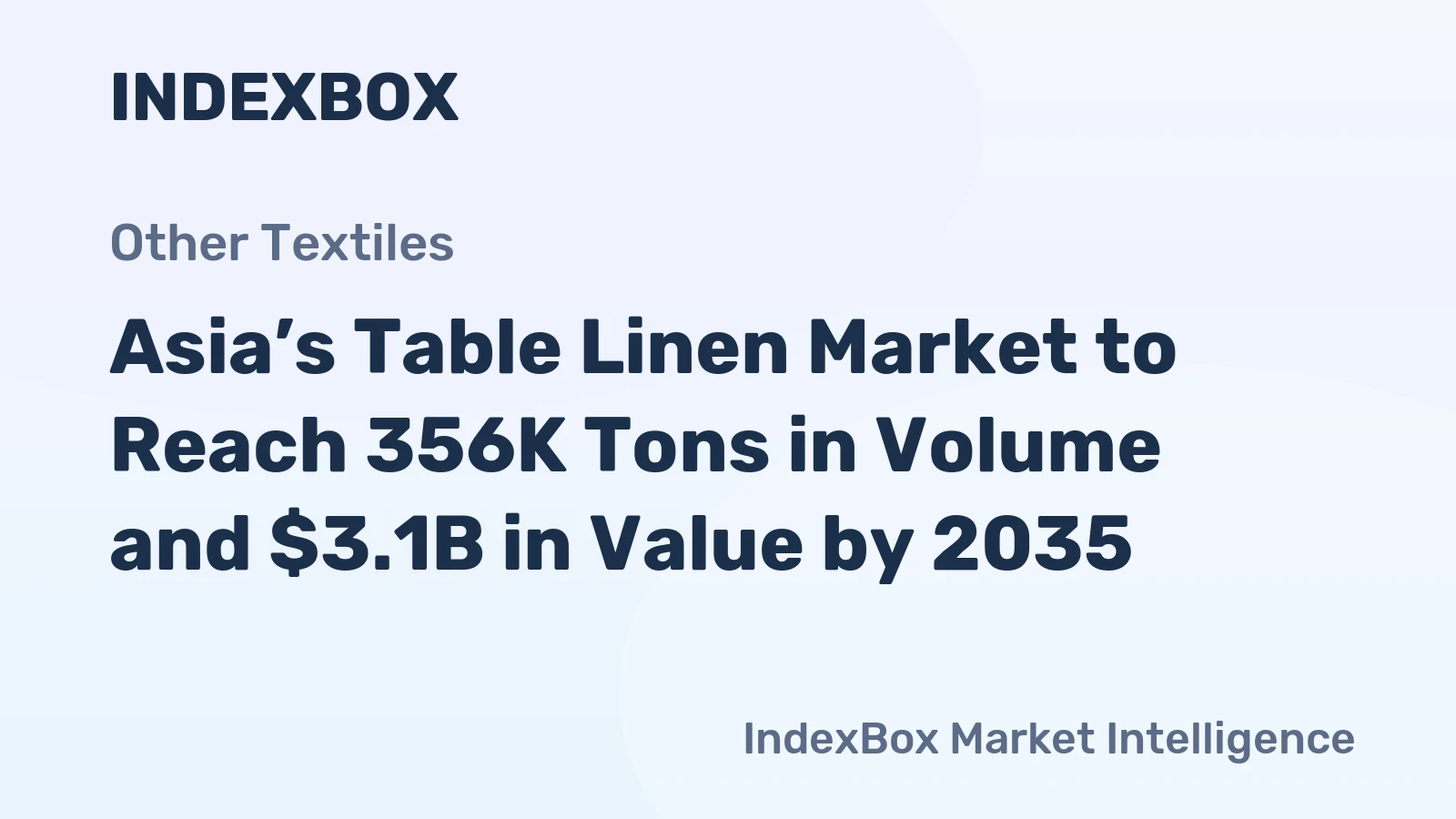 Asia’s Table Linen Market to Reach 356K Tons in Volume and $3.1B in Value by 2035