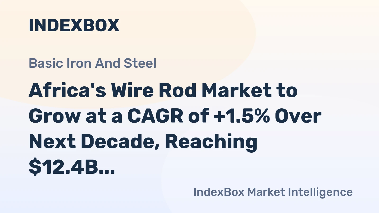 Africa's Wire Rod Market to Grow at a CAGR of +1.5% Over Next Decade, Reaching $12.4B by 2035