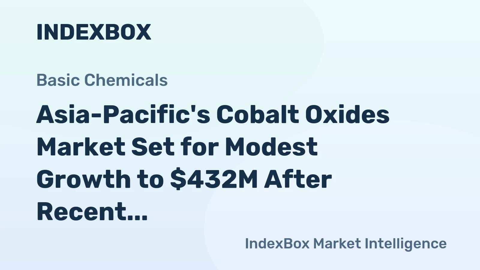 Asia-Pacific's Cobalt Oxides Market Set for Modest Growth to $432M After Recent Contraction