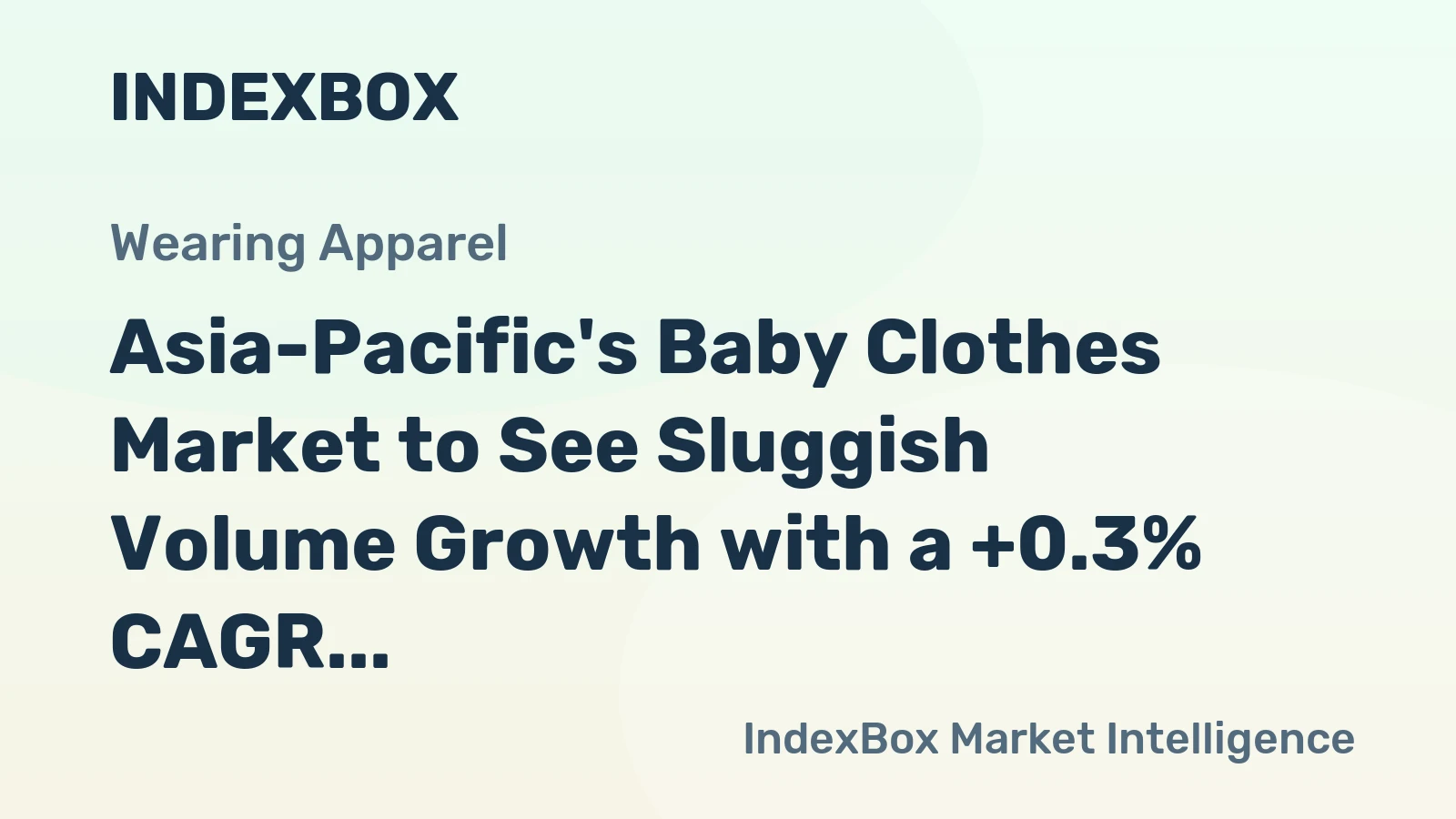 Asia-Pacific's Baby Clothes Market to See Sluggish Volume Growth with a +0.3% CAGR Through 2035
