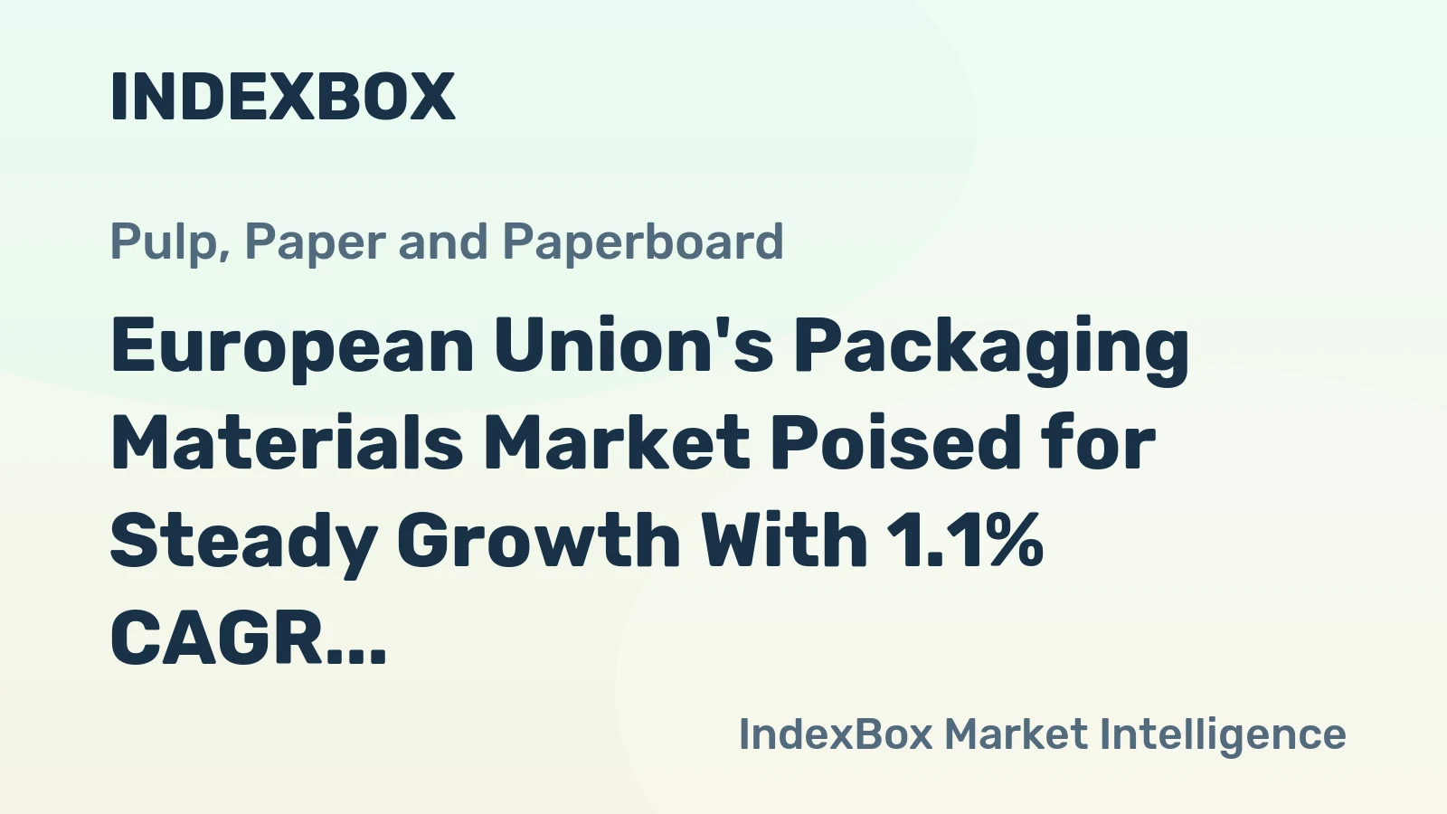 European Union's Packaging Materials Market Poised for Steady Growth With 1.1% CAGR Through 2035