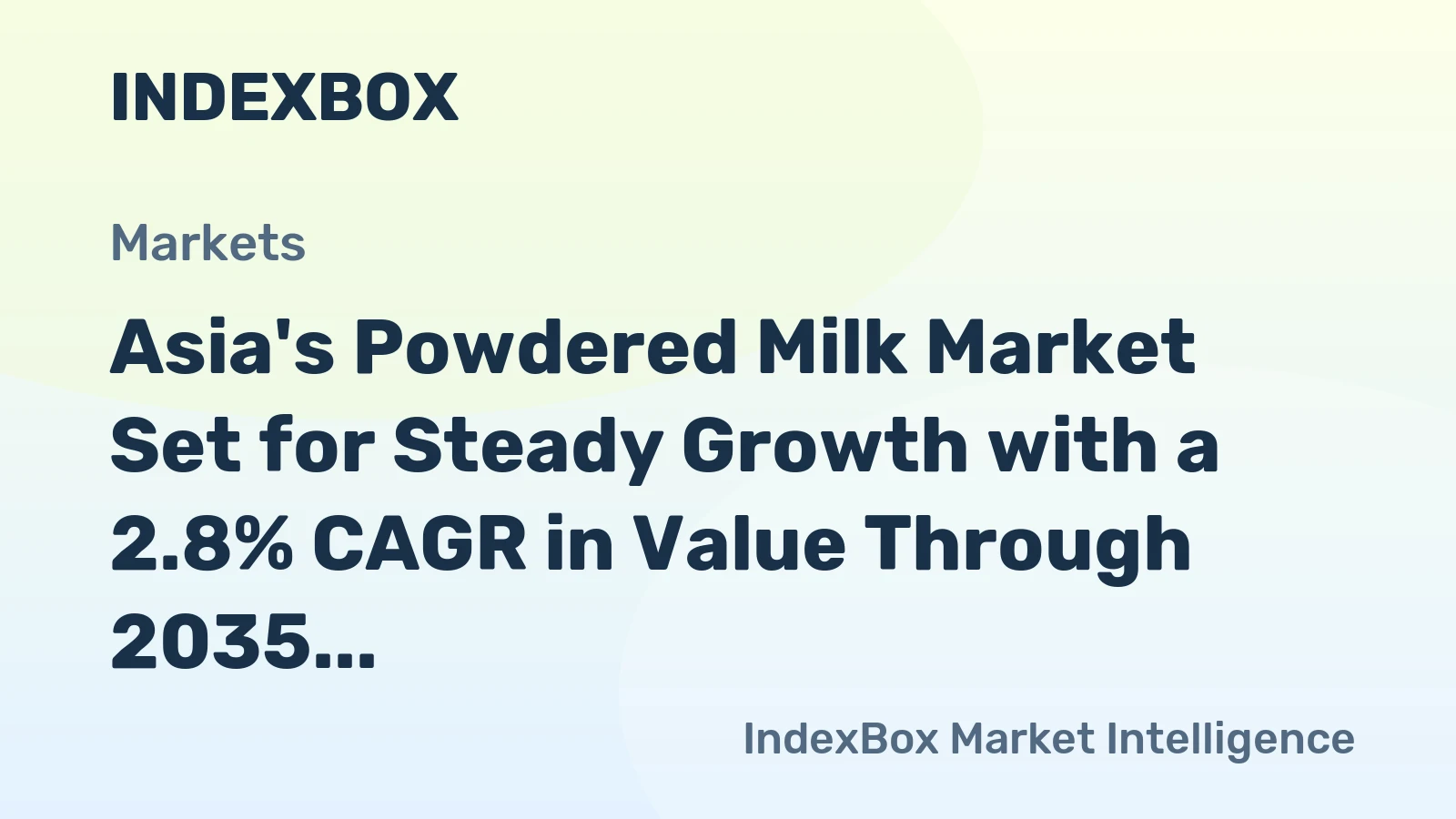 Asia's Powdered Milk Market Set for Steady Growth with a 2.8% CAGR in Value Through 2035