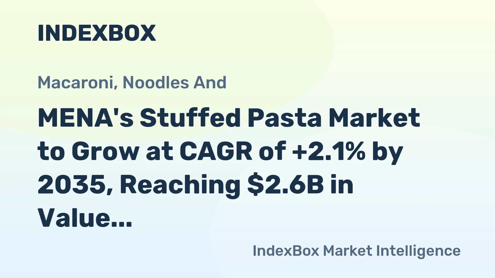 MENA's Stuffed Pasta Market to Grow at CAGR of +2.1% by 2035, Reaching $2.6B in Value